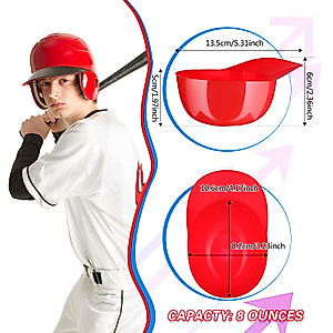 Tendiren 18PCS Mini Baseball Helmet Ice Cream Snack Bowl, 8 oz Helmets Plastic Baseball Cups, Kids Helmet Bowls, Mini Dessert Spoons Plastic Ice Cream Spoon for Birthday Party Supplies