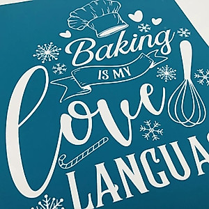 MANGOUSONG Screen Printing Kit,22x28cm Baking is My Love Language Mesh Screen Stencils Self-Adhesive Silk Screen Printing Stencil for Canvas Bag Washable