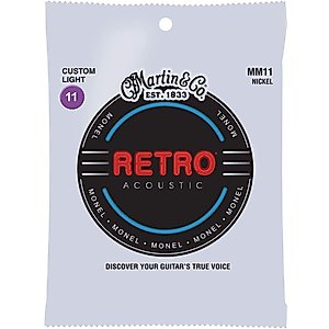 Martin Retro Acoustic Guitar Strings - .011-.052 Custom Light (MM11)
