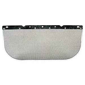 MSA 10158822 V-Gard Visor - General Purpose (Non-Impact), Aluminium-Edged Steel Mesh Eye Protection, Metal Frame, 8" x 16.5", Protects Against Flying Debris, Durable & Replaceable Hard Hat Accessory
