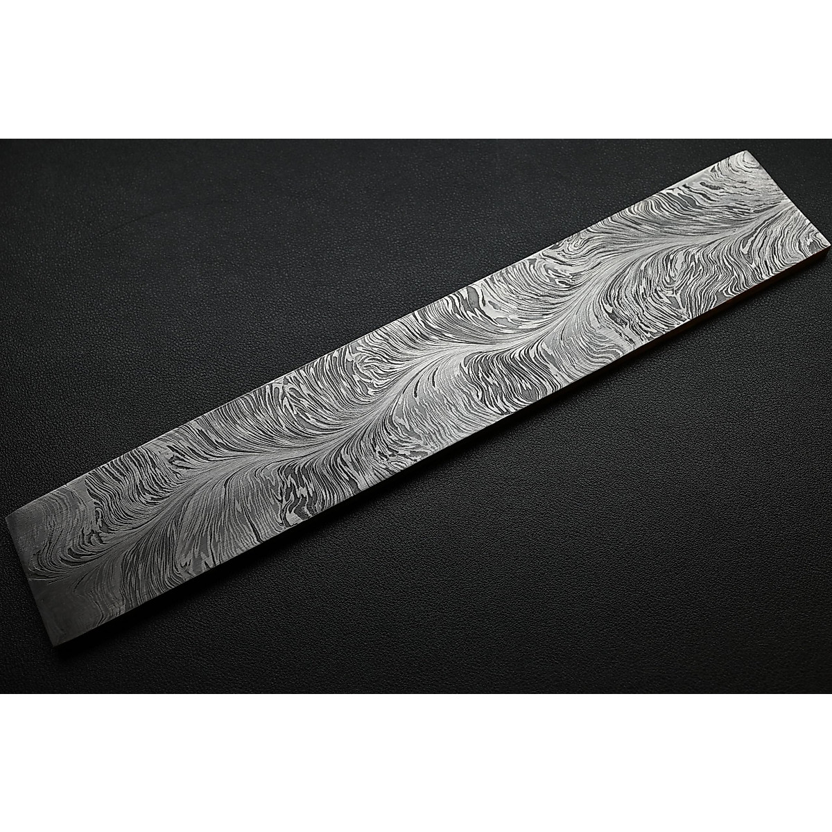 Forged Factory Damascus Steel Billet for Knife Making, Snake Pattern, 12 inches