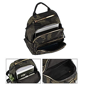 Clara Camouflage Women Mini Backpack Nylon Leisure Daypack Printed Shoulder Bag Handbag Purse(Camouflage)