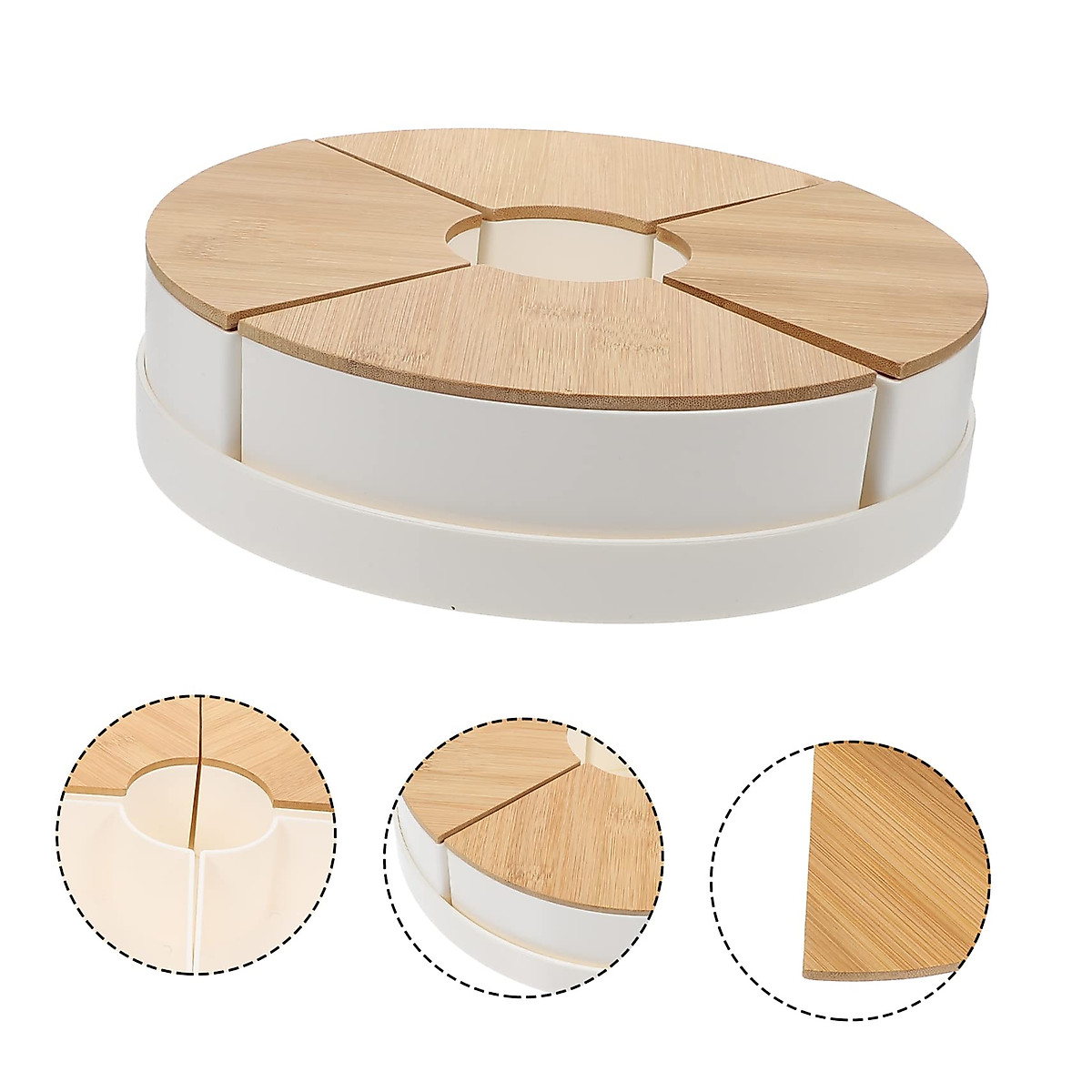 Tofficu 1 Set Office Fruit Plate Round Decorative Tray Chip Box Plastic Serving Tray Serving Plate Wrought Iron Plastic Spraying White Snack Plate Fruit Serving Tray Dried Fruit Box Food