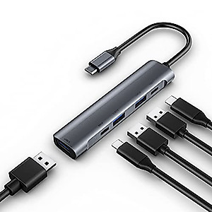 USB C Hub HDMI Adapter, 5 in 1 Type C Docking Station Transmitter for Data Transmission, 60W PD Charging, USB 3.0 Rate 5Gbps, USB 2.0 Rate 480Mbps