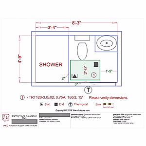 WarmlyYours TempZone Electric Radiant Floor Heating Easy Mat, Quick Installation, 3x2 sq. ft