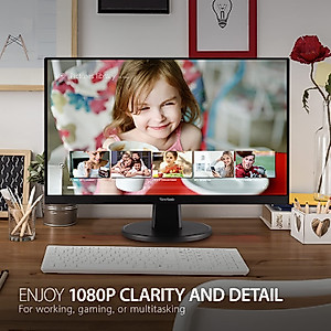 ViewSonic VA2447-MHJ 24 Inch Full HD 1080p Monitor with Advanced Ergonomics, FreeSync, 100Hz, Ultra-Thin Bezel, Eye Care, HDMI, VGA Inputs for Home and Office