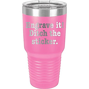 Your Name Text Engraved, Stainless Steel Tumbler, Customized cups, Double Wall Vacuum Insulated Mug Hot Cold Drink With Lid, Straw Option - 16 Different Colors (30oz, Personalize Name, Pink)