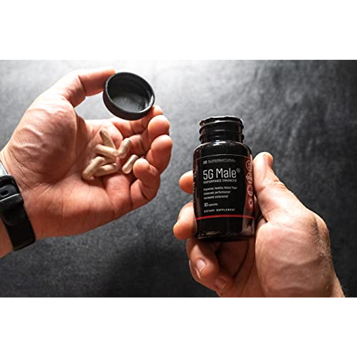 Supernatural Man 5G Male Natural T Booster Enhancing Supplement for Blood Flow, Stamina, Strength & Endurance Ginseng, Garlic, Ginkgo, Ginger Root, Vitamin D - Supports Healthy Males - 30 Capsules