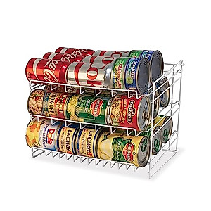 Atlantic Gravity-Fed Compact Single Can Rack - Kitchen Organizer, Durable Steel Construction, 3-level storage capacity, fits most pantries, PN 1002N in galvanized steel (Updated)