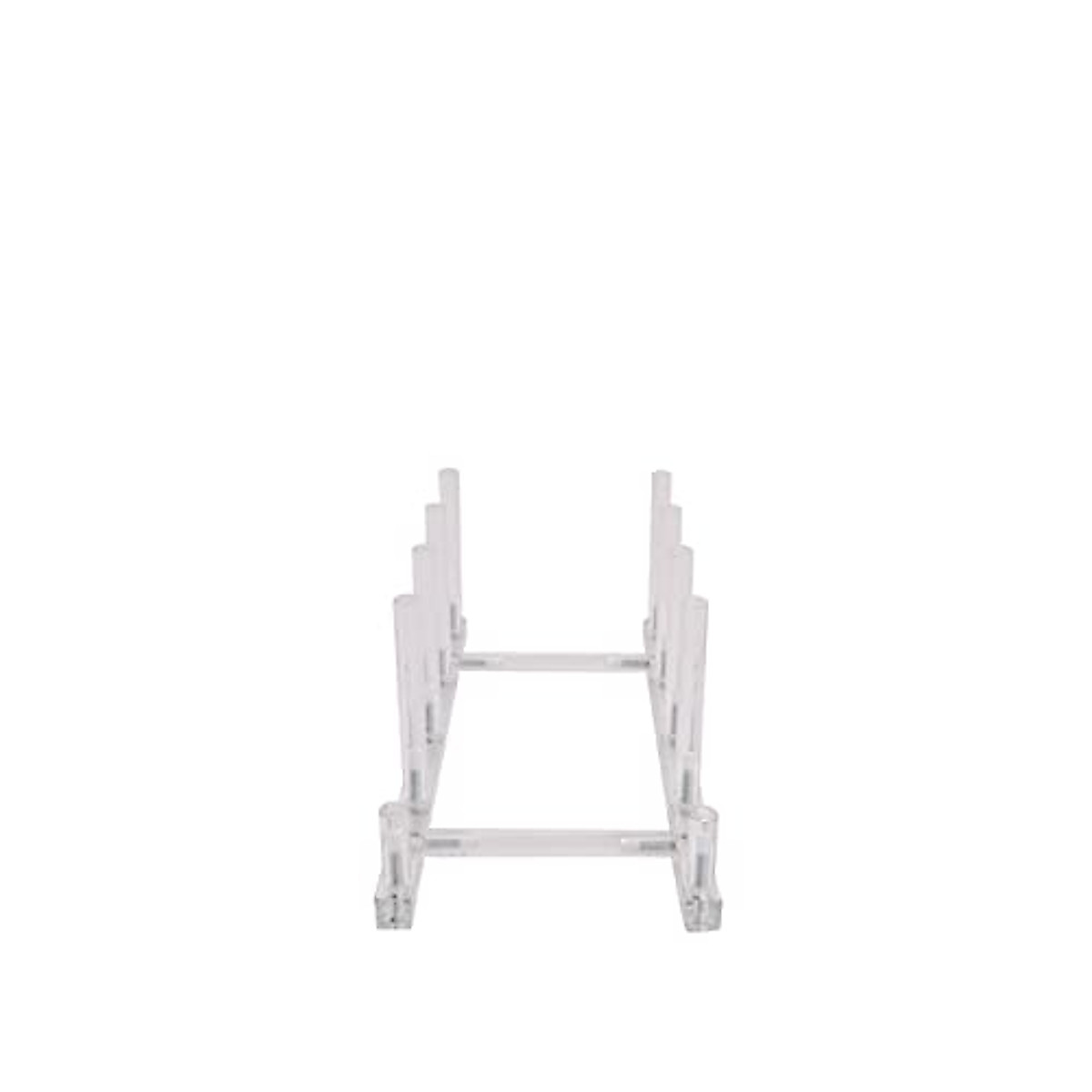 THB Products Clear Upright Modern Dinnerware Plate Place Setting 4 to 5 or More Plate Display Stand (Item #072120), 9 ½ inches L x 4 ½ inches W x 4 inches H
