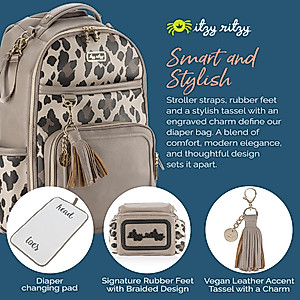 Itzy Ritzy Diaper Bag Backpack – Large Capacity Boss Plus Baby Backpack Diaper Bag Featuring 19 Pockets, Changing Pad, Stroller Clips, and Comfortable Backpack Straps, Leopard