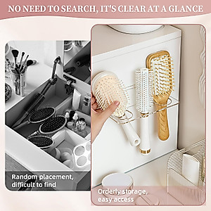 Acrylic Hair Brush Holder for Bathroom Adhesive Hair Tool Oragnizer Wall Mounted Hair Brush Holder Organizer with 3 Holes for Hair Dryer Curling Wands Hair Straighteners(Transparent)