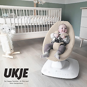 Ukje Protective Swing Cover Compatible with 4moms RockaRoo or MamaRoo 5, Multi-Motion Baby Swing, Baby Swing Liners, Baby Rocker Cover, Easy to Install, Easy to Wash, Handmade in Europe - Taupe
