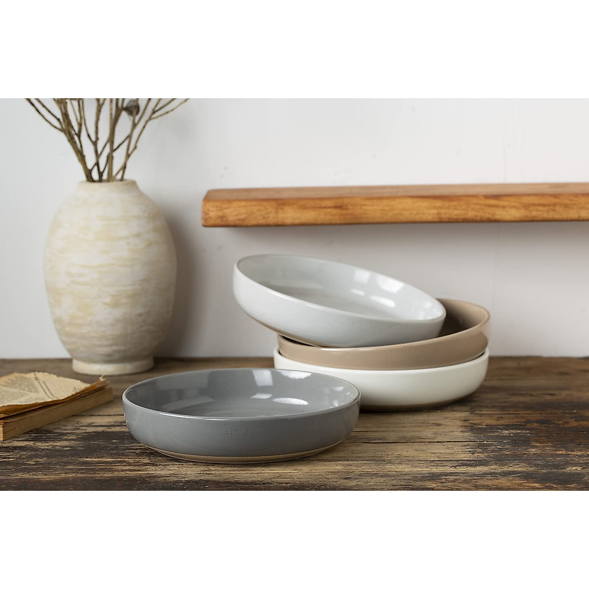 famiware Milkyway 33 oz Bowl Set, Pasta Bowls Set of 4, Salad Bowls Perfect for Your Friend for Housewarming, Thanksgiving, Christmas, Multi-color