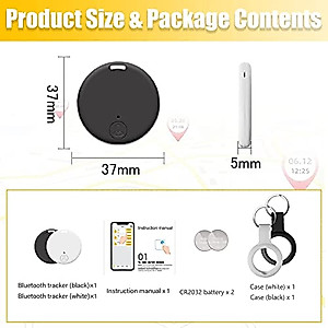 NouSKaU Portable Pet GPS Tracking - Bluetooth 5.0 Mobile Key Tracking Smart Anti-Loss Device - 2022 Mini Pet GPS Locator Bluetooth Tracer Include Batteries and Protective Case, Fit for iOS (2 Pack)