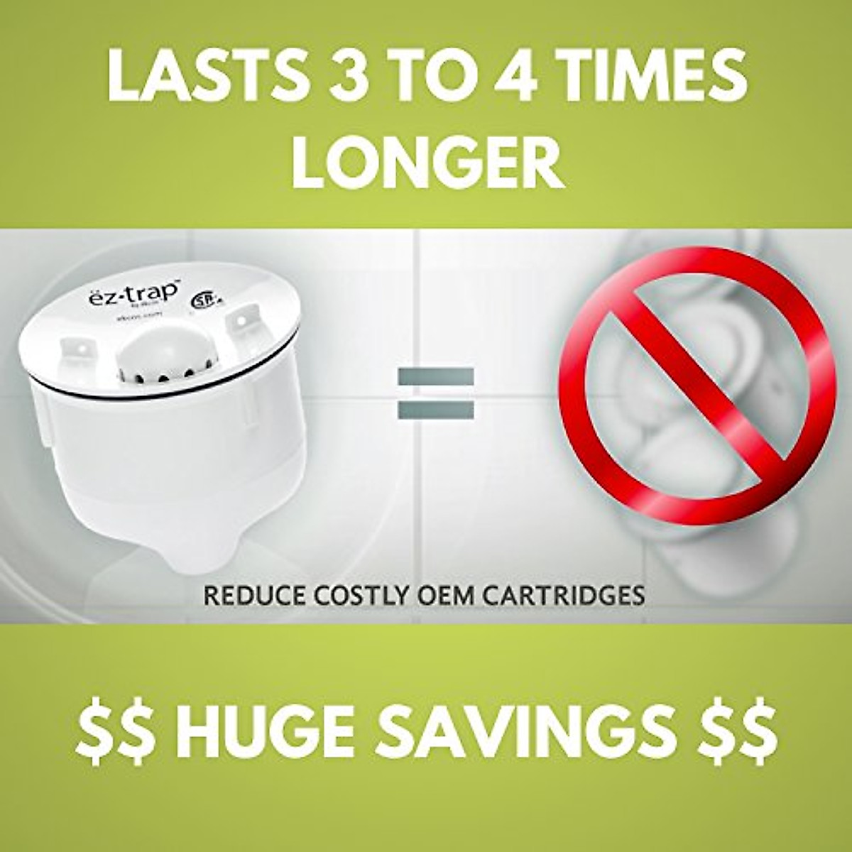 EZ Trap Waterless Urinal Cartridge for use with Sloan, Falcon & Bobrick Waterfree Urinals - Last 3 to 4 X Longer - No Gels, Liquid Sealants, Nor Special Cleaners Required Reduces Cost