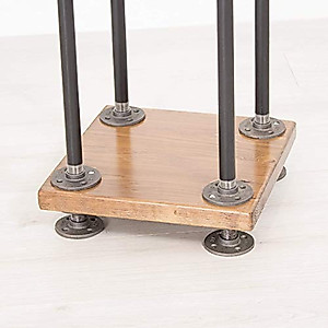 Industrial Pipe and Wood Clothes Rack 4-Way, Garment Rack, Clothing Rack, Closet Organizer, Clothing Storage and Display