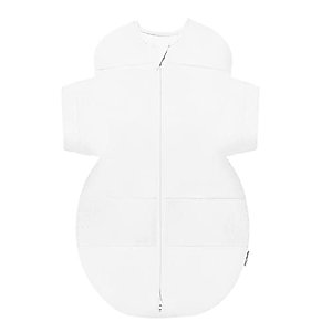 Happiest Baby SNOO Sleep Sack - 100% Organic Cotton Baby Swaddle Blanket - Doctor Designed Promotes Healthy Hip Development (White, Small)