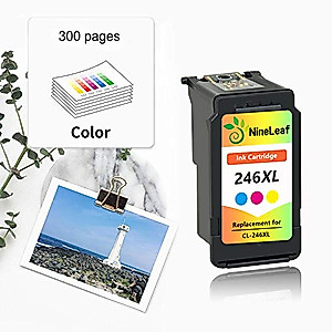NineLeaf Remanufactured Ink Cartridge Replacement for Canon CL-246XL 246XL CL-244 Compatible with PIXMA MX492 MX490 MG2920 MG2922 MG2420 MG2520 IP2820 Printer (Tri-Color,1 Pack)