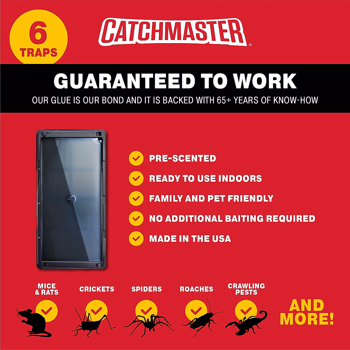 Catchmaster Mouse & Pest Glue Board Bundle, 36 Unscented Glue Boards & 6 Pack Large Glue Traps, Rat & Mouse Traps Indoor for Home, Pest Control