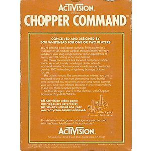 Chopper Command Atari 2600 Video Game Cartridge