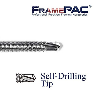 FramePac #10 x 1.5 Sheet Metal Screws 410 Martensitic Stainless Steel Self-Drilling Pan Head Phillips Drive Screw(Pack of 18 - M4.8 x 38mm)