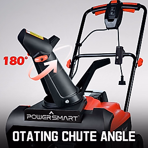 PowerSmart 21 Inch Electric Snow Blower - 120V 15 Amp, 2100 RPM, LED Light for Yard, Road