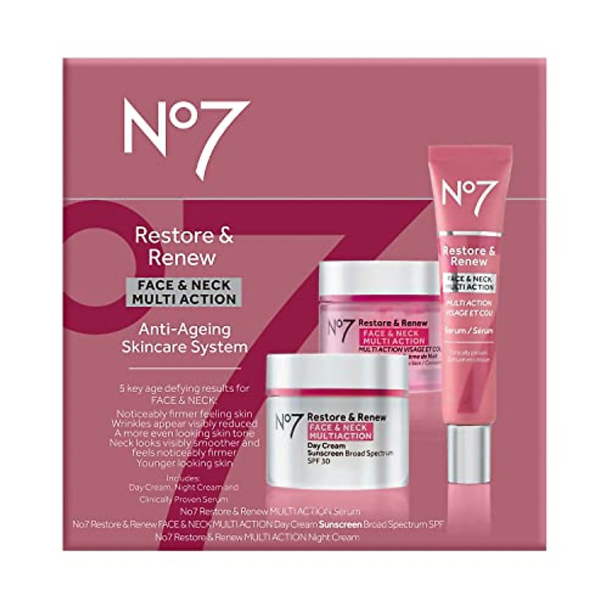 No7 Restore & Renew Face & Neck Multi Action Skincare System