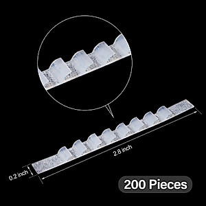 Non slip Hanger Grips for Wood Hangers Clear Rubber Hanger Grip Adhesive Clothe Hanger Strip 2.8 x 0.2 Inch Rubber Hangers Grip with Fins Clothes Hanger Strips Grippers for Clothes Hanger (200 Pieces)