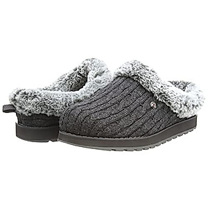 Skechers BOBS Women's Keepsakes - Ice Angel Slipper, Charcoal, 10 W US