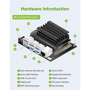 Jetson Nano B01 4GB SUB Development Kit Official Board for AI and Robotics Yahboom Provide ROS Programming Courses