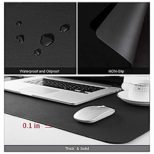 MONYES Thick Desk Pad Protector, PU Leather Desk Mat Blotters, Black Laptop Mat for Office/Home (36" x 20")