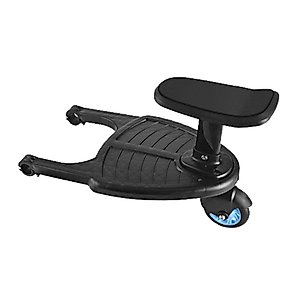 Rhinoon 2 in 1 Stroller Board with Seat, Comfortable Wheeled Board Stroller Pedal, Universal Adjustable Buggy Board, Fits Most Strollers On The Market, Under 55 Pounds, Blue