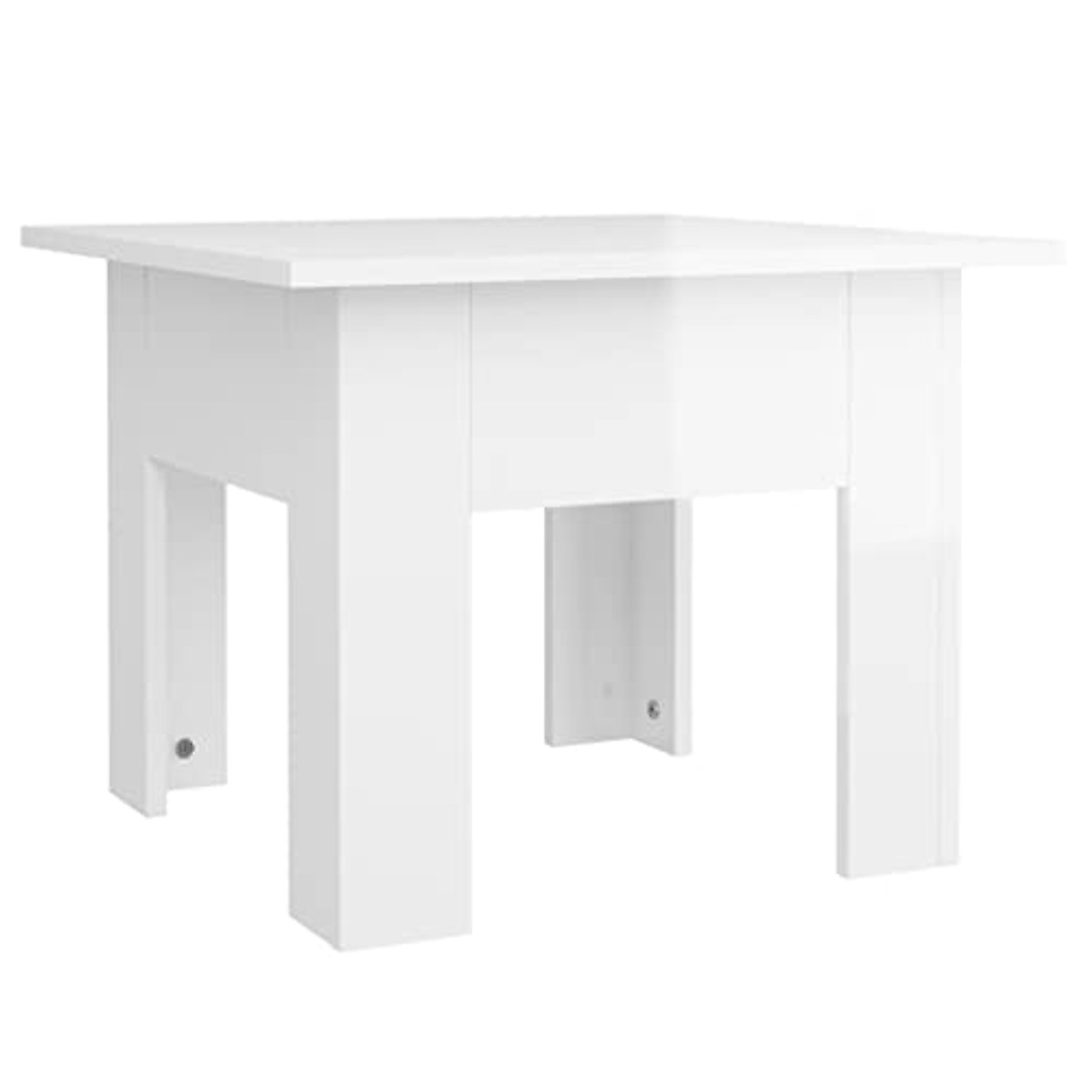 QJBSAVVA Coffee Table High Gloss White 21.7"x21.7"x16.5" Engineered Wood,Floor Standing Table Table for Living Room Cocktail Table Suitable for Meeting Rooms, Reception Rooms, Offices