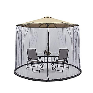 Yardwe Umbrella with Mosquito Netting Screen Table Screen for Outdoor Bar Garden