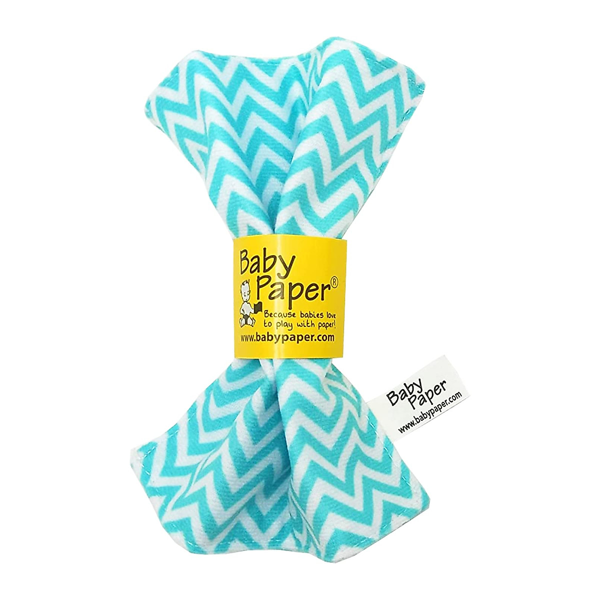 Baby Paper Original Crinkle Sensory Toy | Black and White Zig Zag and Turquoise Zig Zag 2-Pack | Crinkle Paper for Babies | Sensory Baby Toys