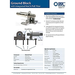 Belden 2-Pack PPC POEGB-1GCW Ground Block with Integrated MoCA PoE Filter
