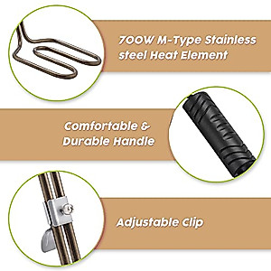 KITOSUN Electric Charcoal Starter 700W – Premium BBQ Grilling Fireplace Tools Ignite Lump Coals Briquettes Easier & Quicker | NO Fluid Fuel Lighter | Bigger 304 Heat Element Coils with 5ft Long Cable