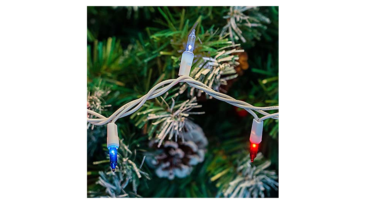 Dazzle Bright 200 LED Red White Blue String Lights for 4th of July