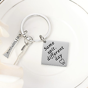 HUTIMY Dentist Gifts Keychain for Men Women Funny Dental Hygienist Gift Ideas with Tooth Charm Dentists Assistant Key Chains Jewelry Dental Keychain