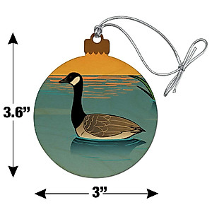 Canadian Goose Geese Swimming Canada Wood Christmas Tree Holiday Ornament