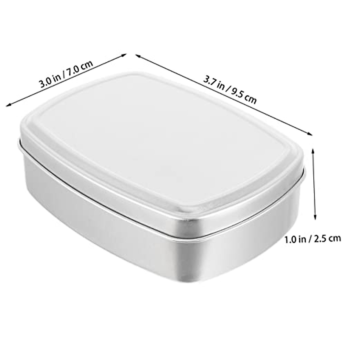 CORHAD 6pcs Square Shaped Aluminum Soap Box Food Grade Metal Storage Can Rectangular Candy Tins for Home Travel