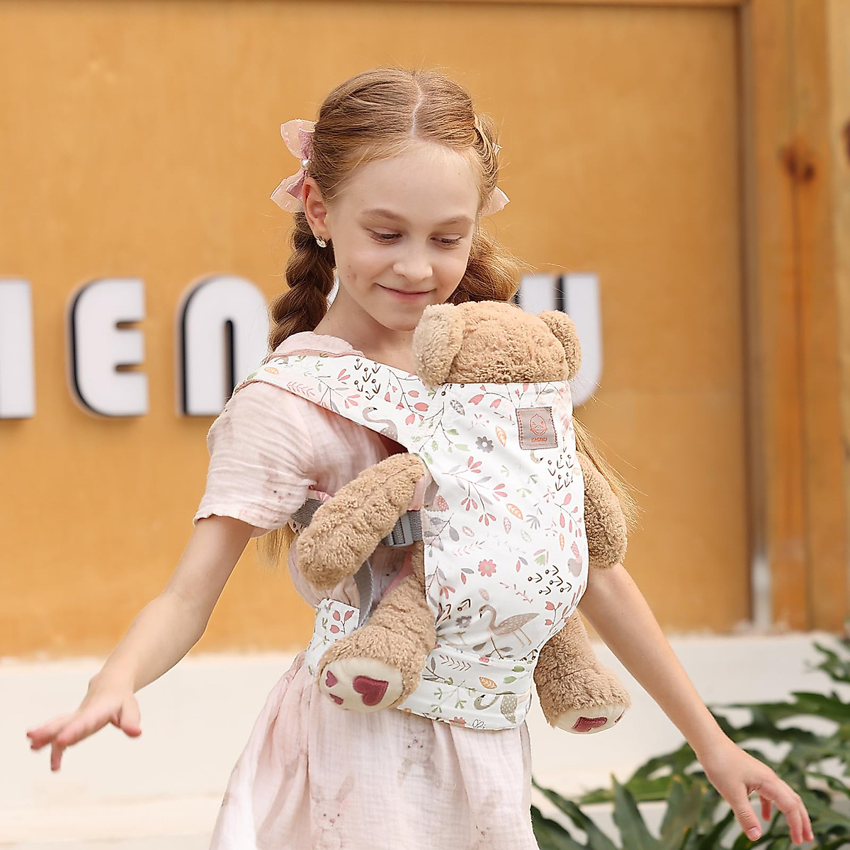 GAGAKU Baby Doll Carrier Soft Cotton Stuffed Toy Carrier Doll Accessories for Kids – Pink (Flamingo)