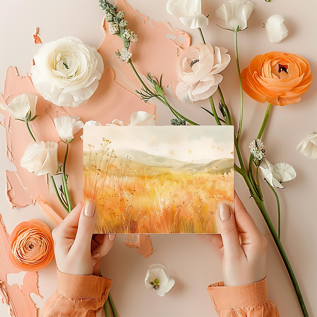 SLAPAFLIFE Blank Cards with Envelopes All Occasion,Whimsical Watercolor illustration Design Blank Greeting Cards 4x6,40Pack -Blank Greeting Cards,Note Cards with Matching Peel-and-Seal Rustic Envelopes