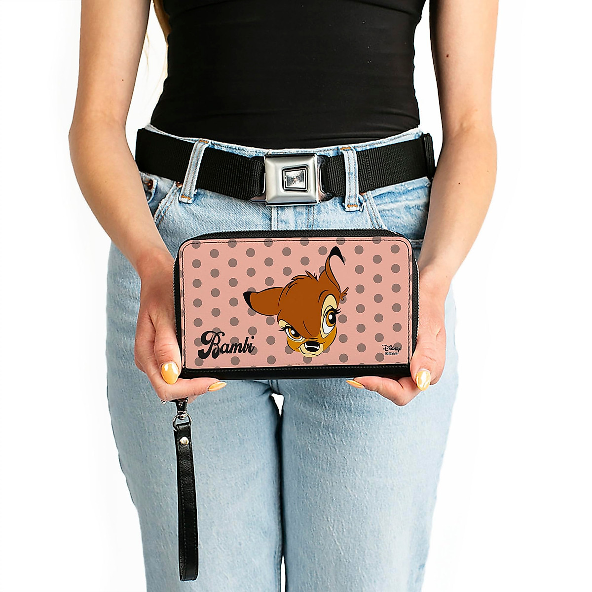 Buckle-Down Women's PU Zip Around Wallet Rectangle-Bambi, 7.5"x4.5"