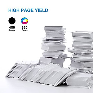 61XL Ink Cartridges Combo Pack Remanufactured for 61 XL Ink Work with Envy 4500 5530 4502 5535 5534 officejet 4630 4635 Deskjet 1000 1010 1510 Printer(1 Black, 1 Tri-Color)