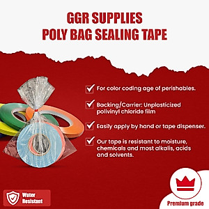 T.R.U. UPVC-24BS Red Poly Bag Sealing Tape: 3/8 in. x 180 yds. (Pack of 1)