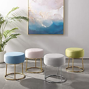 Linon Grey and Silver Vanity and Accent Dalilah Stool