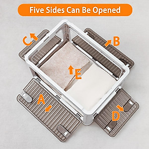 MATELOTI 1 Pack Plastic Storage Bins with Lids and 4 Doors, 28QT Stackable Btorage Containers with Wheels, Collapsible Storage Boxes, Closet Organizers and Storage for Home, Office, Dorm, Pantry