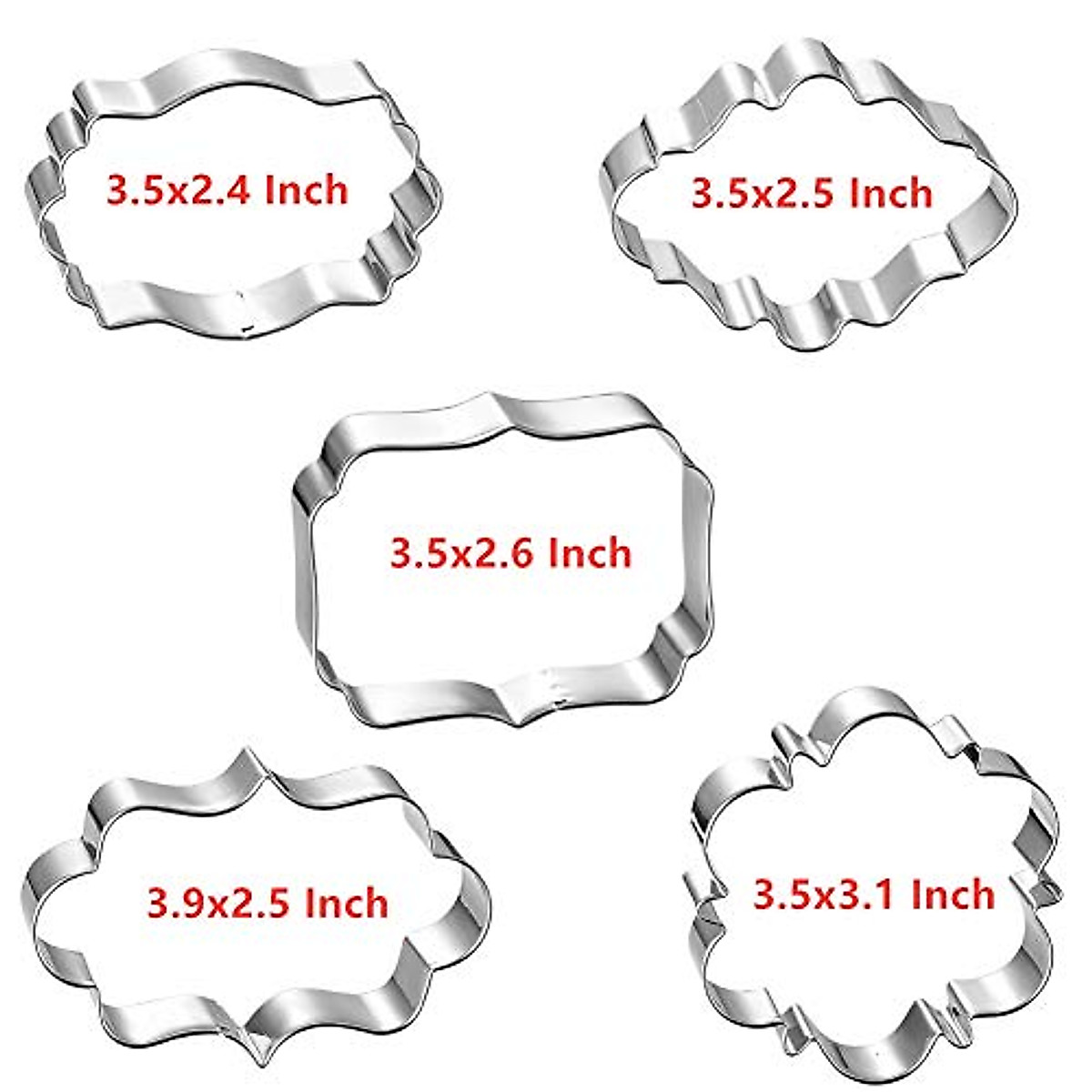 10 PCS Plaque Frame Cookie Cutters Set - Fondant Tiles Cutter Molds Set for Biscuit, Fruit, Bread Wedding and Birthday Graduation Party Decorations